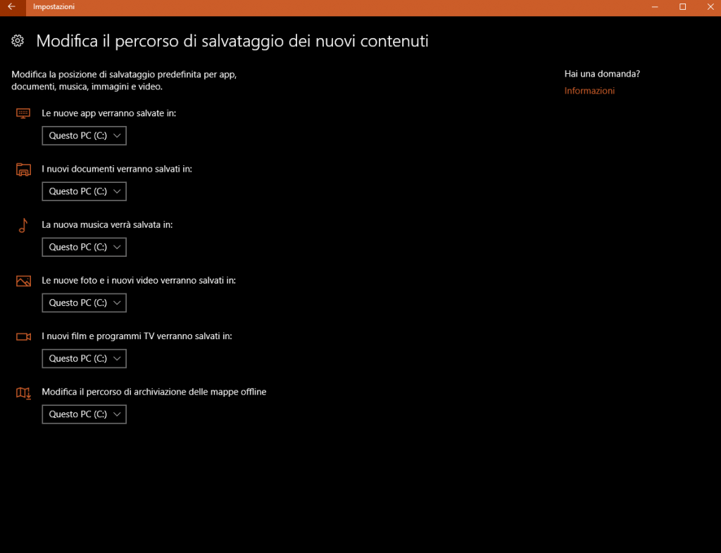 Come cambiare percorso d'installazione predefinito per le applicazioni