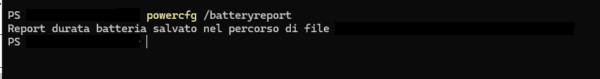 usare strumento powercfg per gestire batteria windows